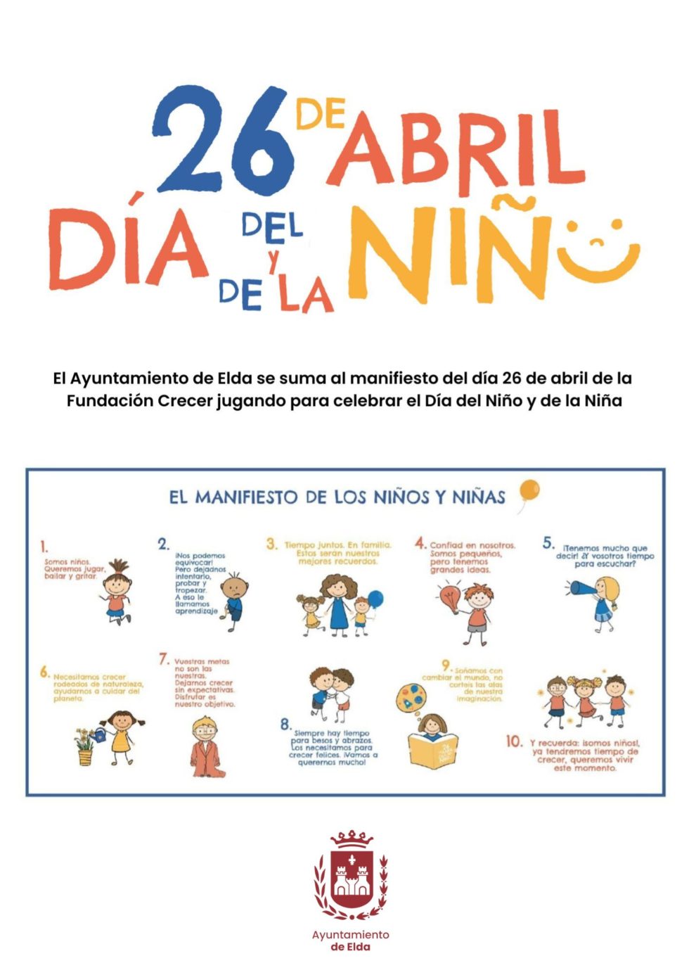 Elda se suma el miércoles 26 de abril a los actos del Día del Niño y de ...